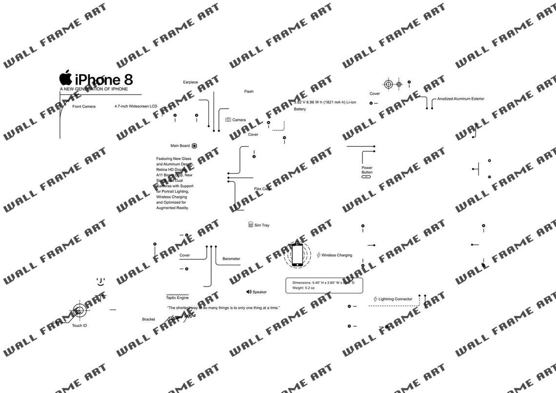 Apple iPhone 8 Teardown Digital Template - Etsy