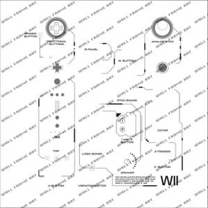 Nintendo Wii Remote Controllers Teardown Digital Template - Etsy