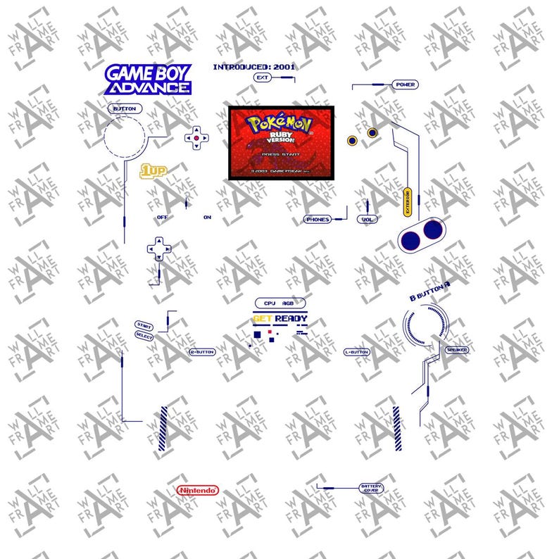 Nintendo Game Boy Advance Teardown Digital Template - Etsy