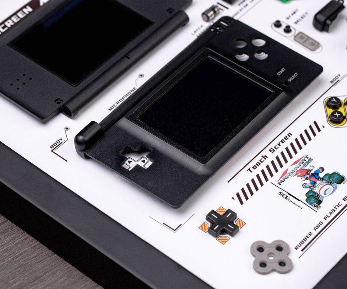 Nintendo NDS Lite Teardown Digital Templates (black & White Versions ...