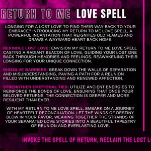 Return to Me Love Spell, Same Day Cast, Come Back Binding Love Spell ...