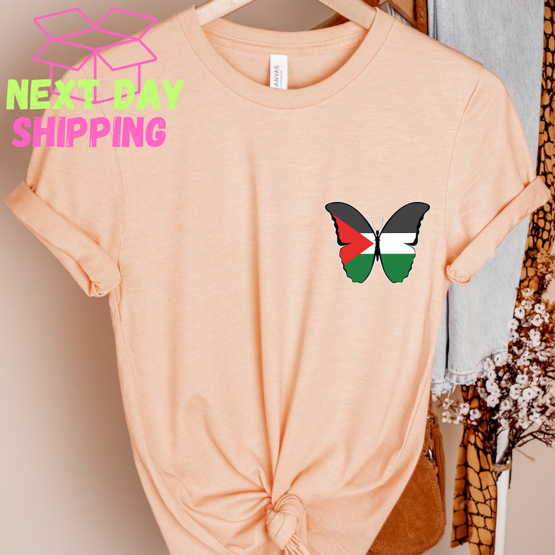 Free Palestine Butterfly Shirt, Palestine Flag T Shirt, Genocide Tee ...