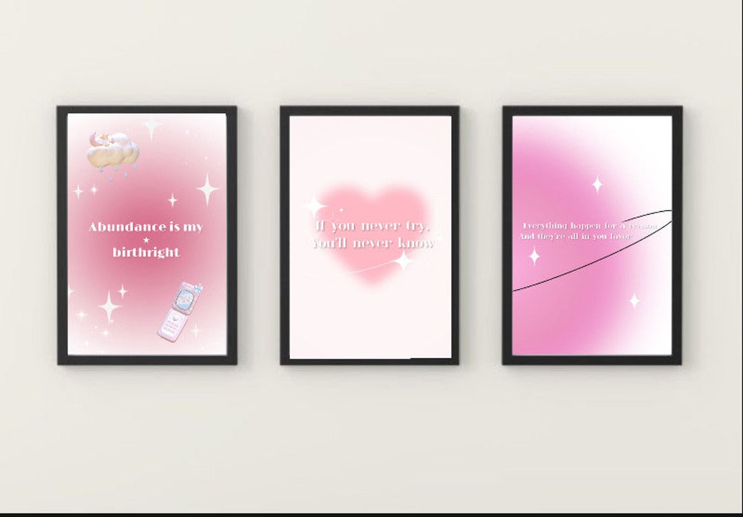 Poster Aesthetic Manifestation Pinterest Retro Akubi Poster - Etsy