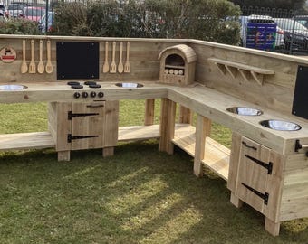 Extra Large 1.8m Triple Bowl Mud Kitchen - Etsy UK