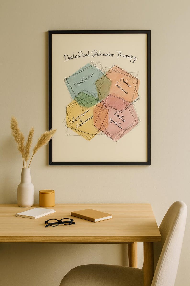 DBT Skills Poster- Dialectical Behavior Therapy Wall Art | 4 Pillars of ...