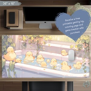 Cute Duck Desk Mat, Lofi Desk Mat, Cottagecore Design, TCG Playmat ...