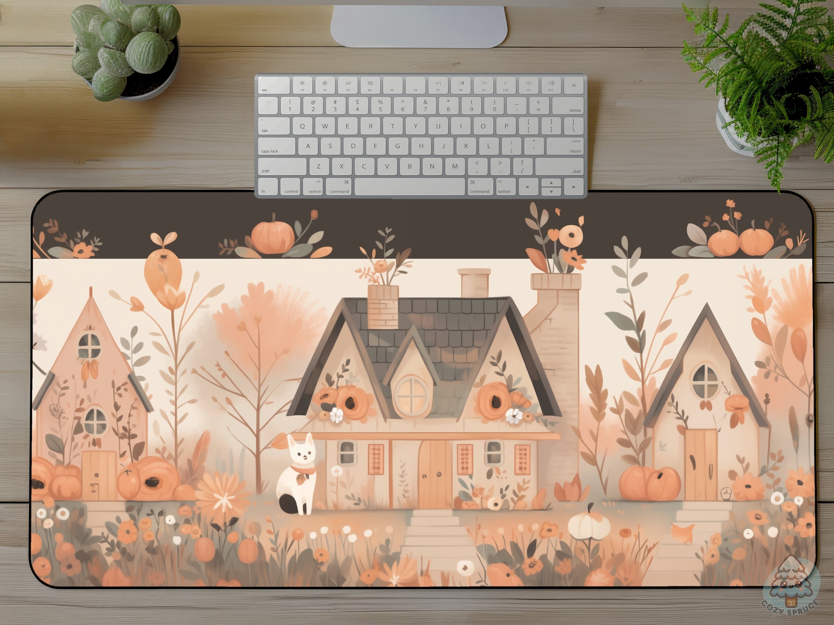 Cute Fall Desk Mat, Mushroom Cottagecore Desk Mat, TCG Playmat ...