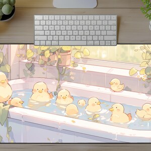 Cute Duck Desk Mat, Lofi Desk Mat, Cottagecore Design, TCG Playmat ...