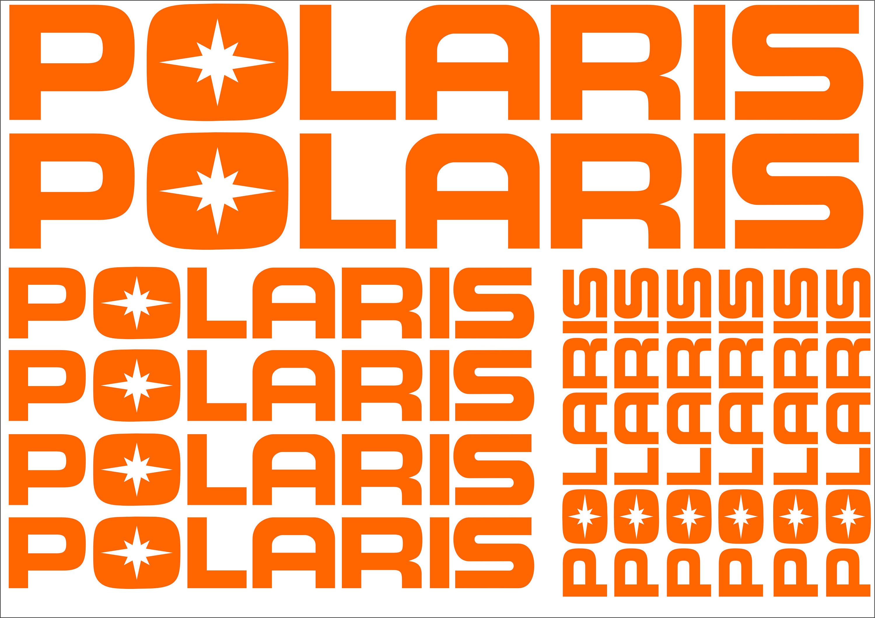 Polaris Decals Stickers Kit for Snowmobile Atv 4x4 Suv Truck Vinyl ...