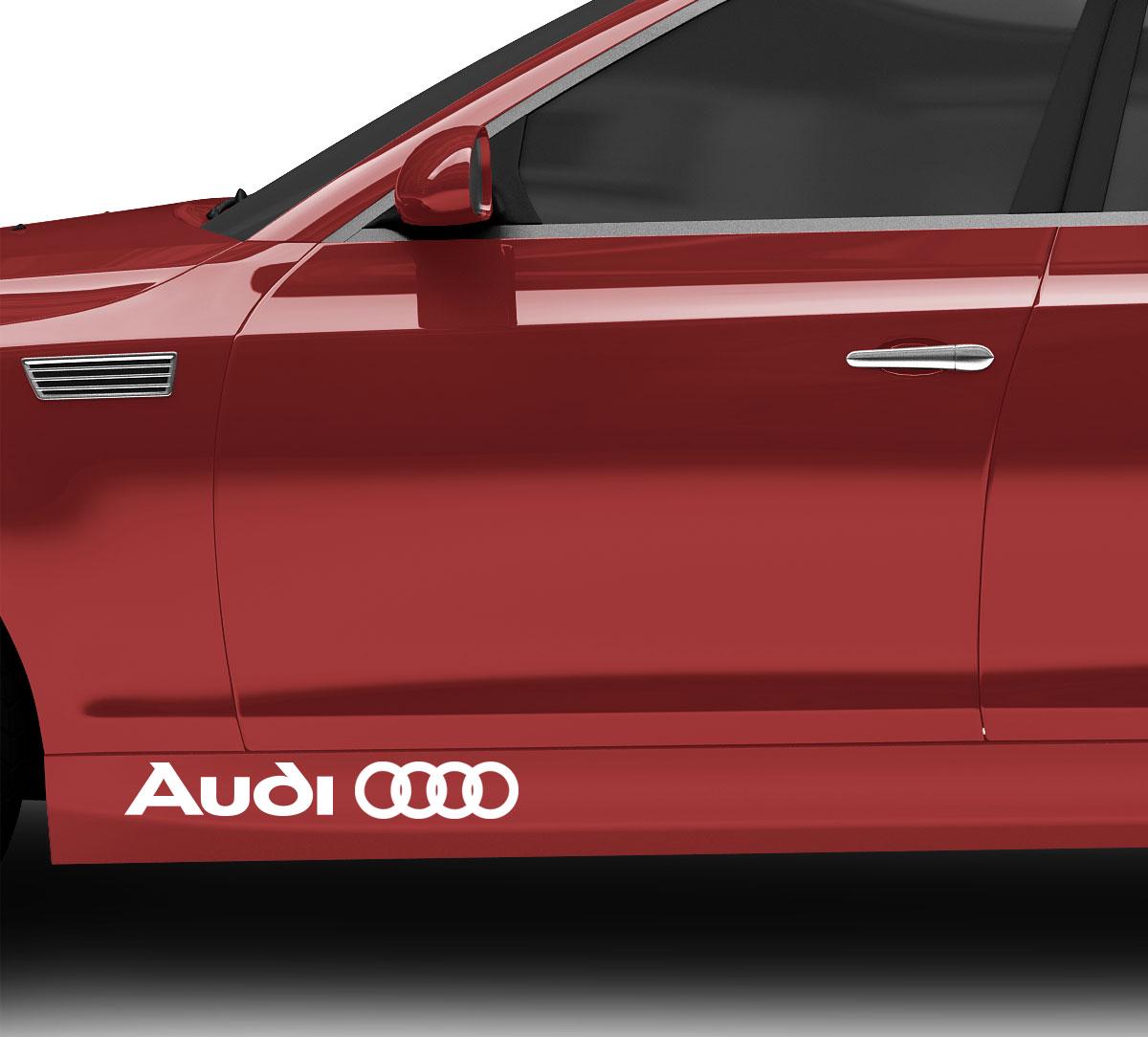 2pcs Audi Rings Decals Stickers for Door Sill Windows Thresholds Car ...