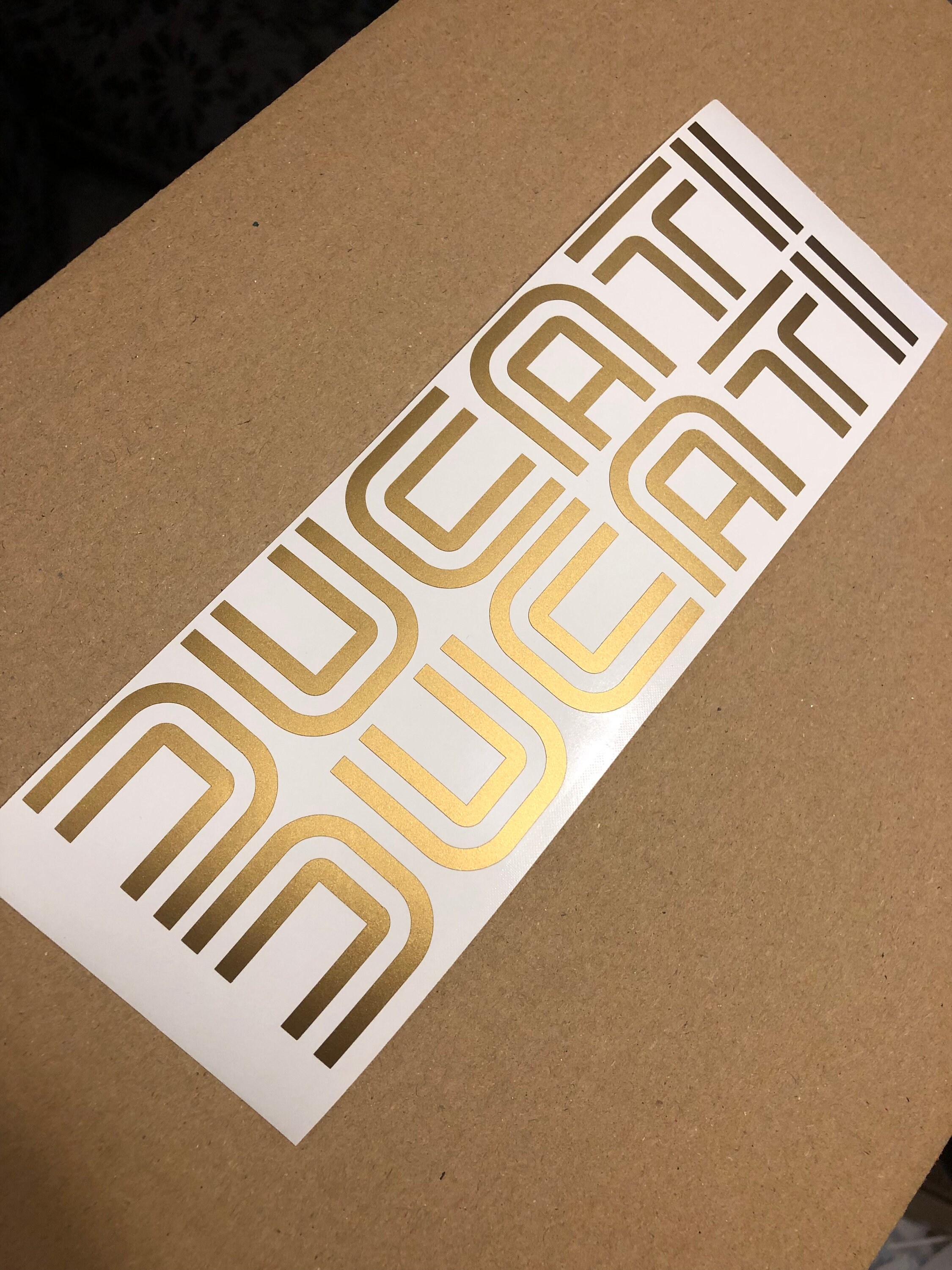 Two Ducati Motorcycle Gold Logo Bike Decals Stickers Vinyl Fuel Tank ...