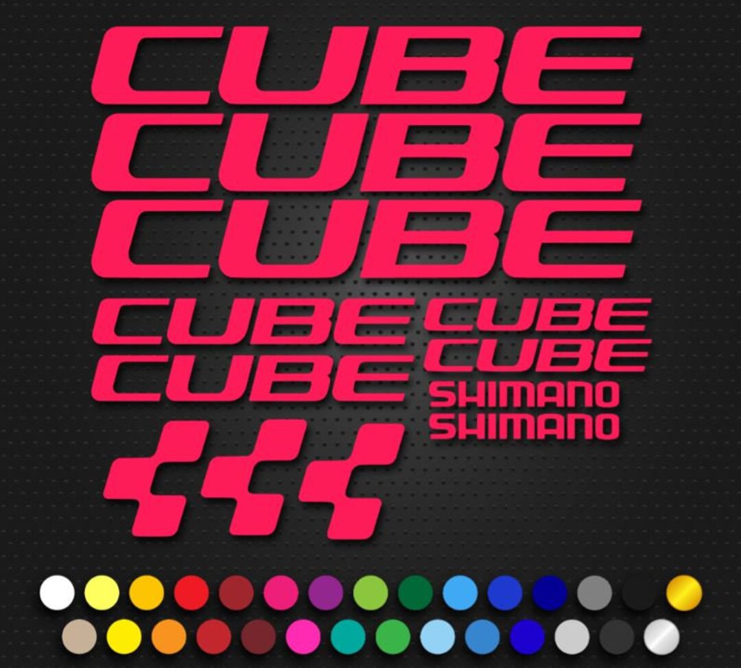 CUBE Bike Stickers Vinyl Decal Frame Cycle Bicycle Set Road White Black ...