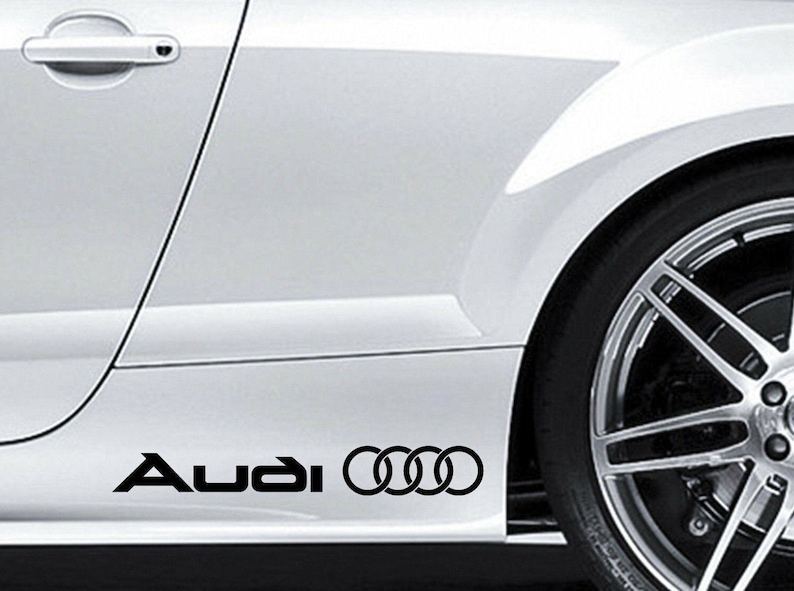 2pcs Audi Rings Decals Stickers for Door Sill Windows Thresholds Car ...