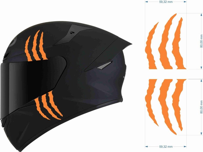 Motorcycle Helmet Sticker Claw Scratches Monster Scars Graphics Vinyl ...