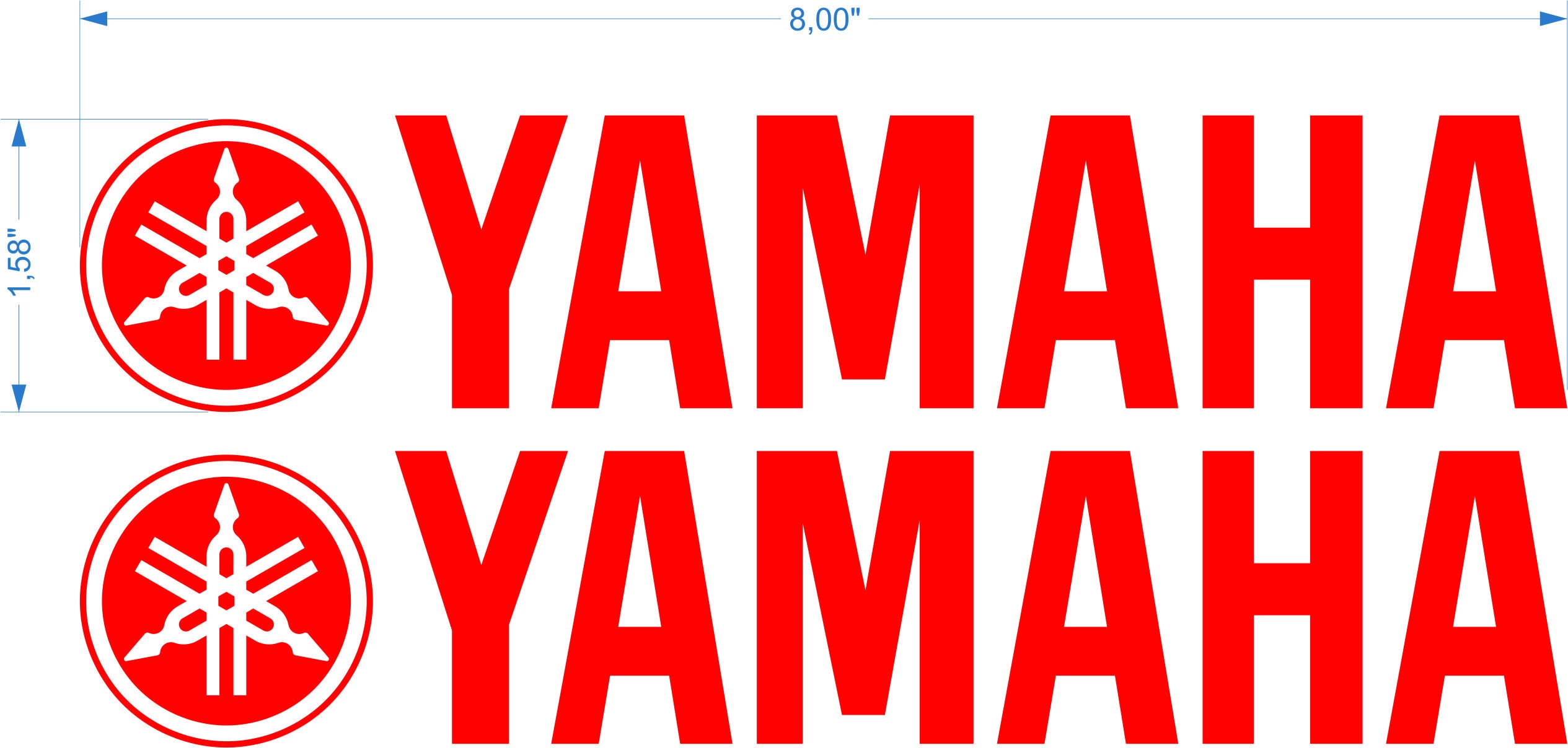 2pcs Yamaha Logo Decals Stickers for Motorcycle Fairing Fuel Tank Car ...