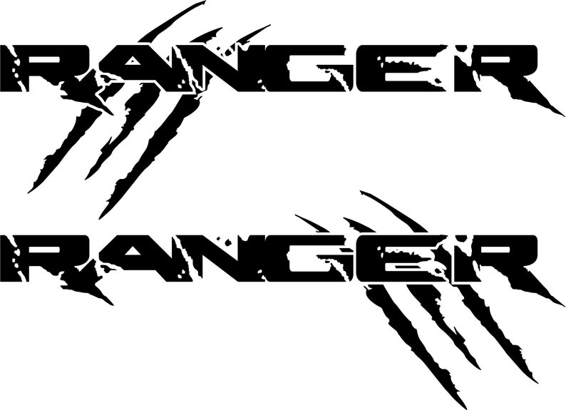 2pcs FORD RANGER Decal Sticker Claws Scratch Stripe Emblem Car Truck ...