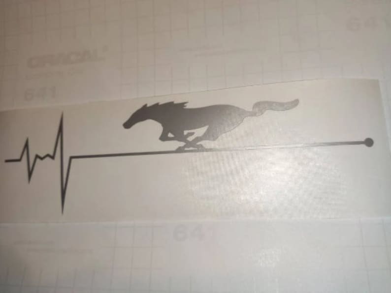 2pcs Ford Mustang Heartbeat Decals Stickers for Side Windows Bumper ...