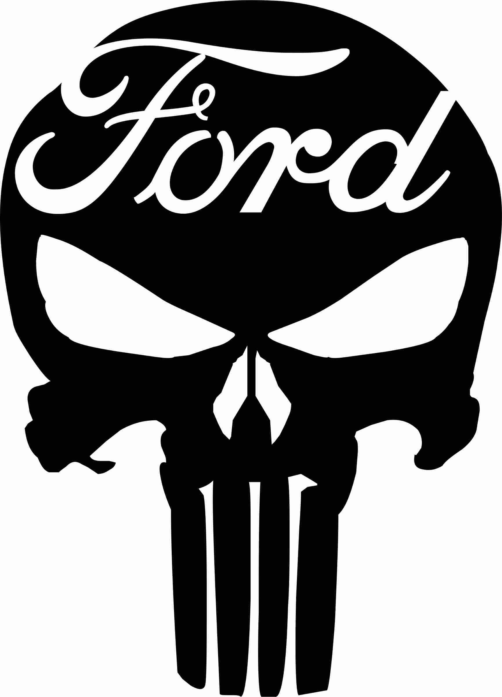 2pcs Ford Punisher Skull Decals Stickers Car Windows Bumpers Suv Atv ...
