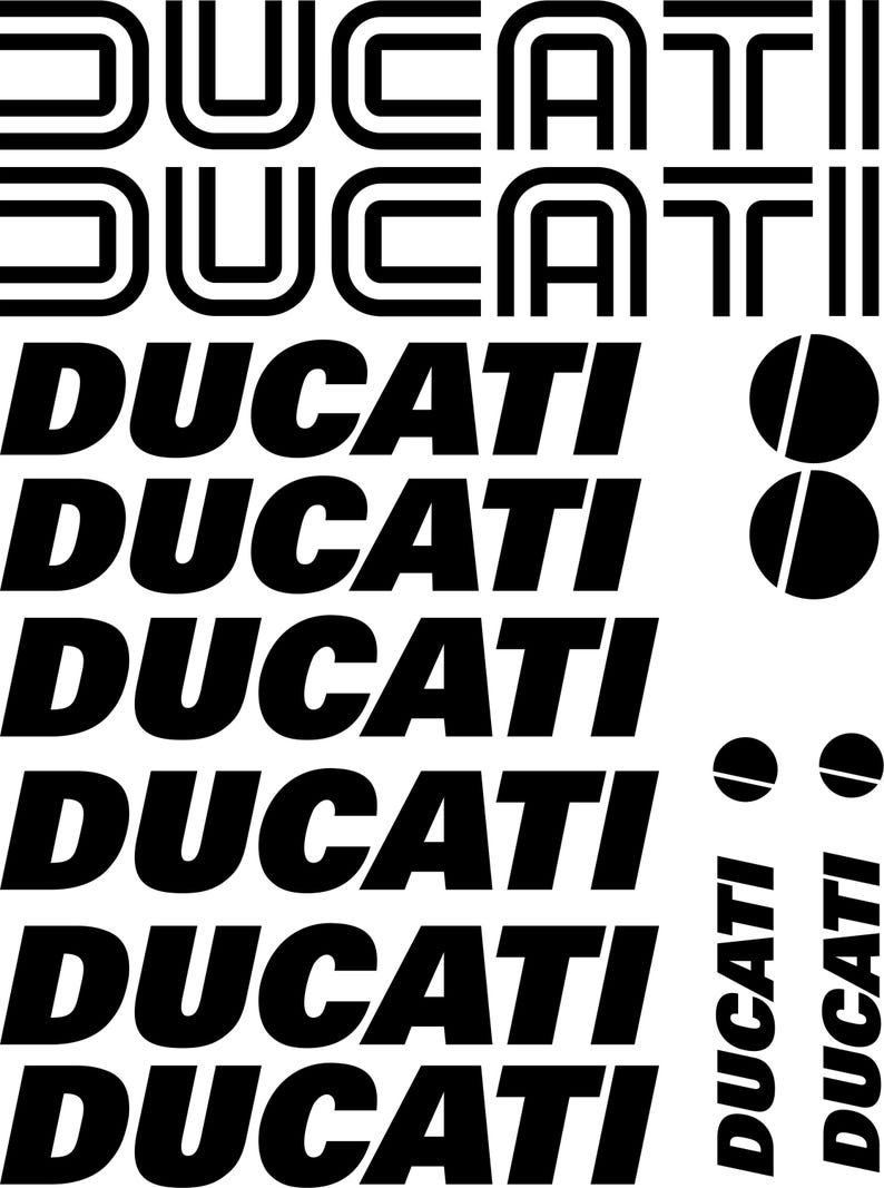 Ducati Sticker Decal Set for Bike Helmet Fuel Tanks Motorcycle Belly ...