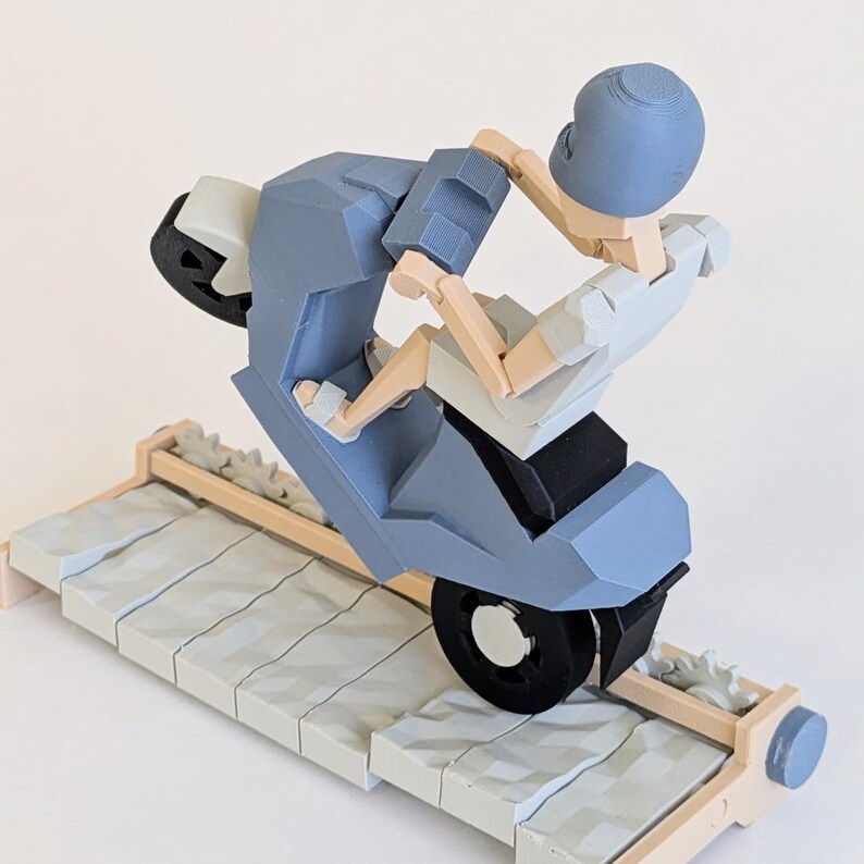 Automaton - Wheelie on a Scooter - Blue - Assembly Kit - Etsy