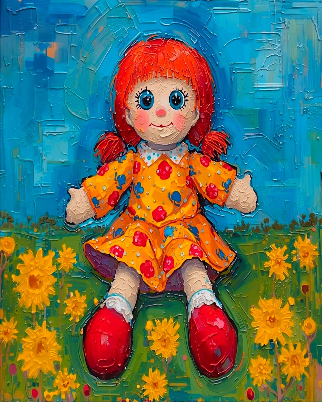 Rag Doll Art Print: Vintage Inspired Whimsical Digital Download ...