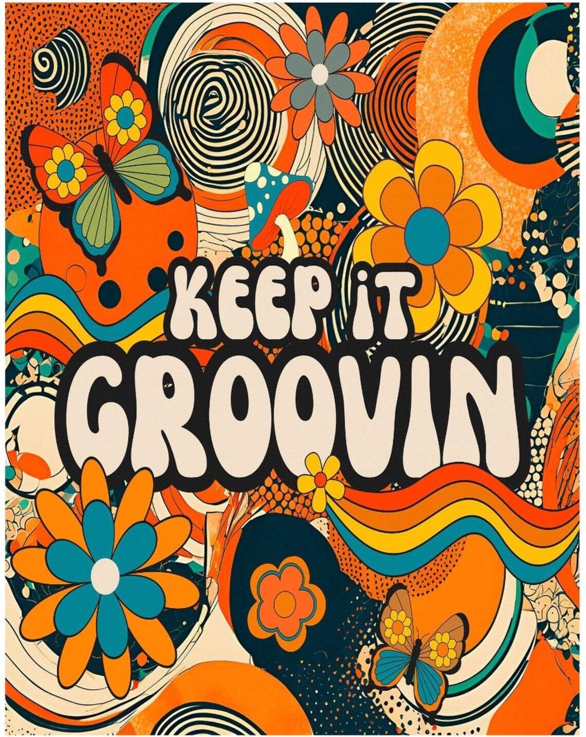 Keep It Groovin Retro 70s Wall Art - Digital Download - Etsy