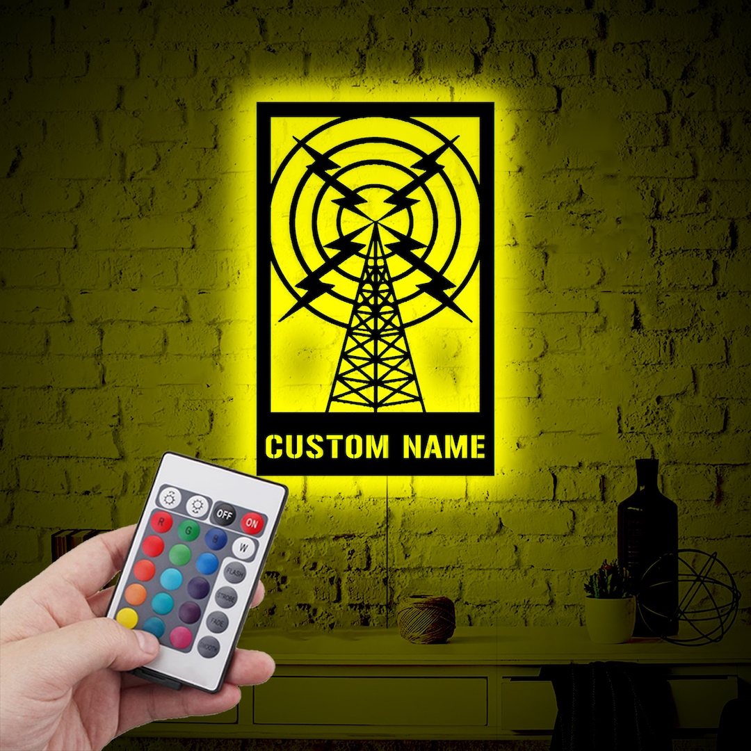 Custom Ham Radio Neon Led Wall Art, Ham Radio Gifts, Custom Wood Sign ...