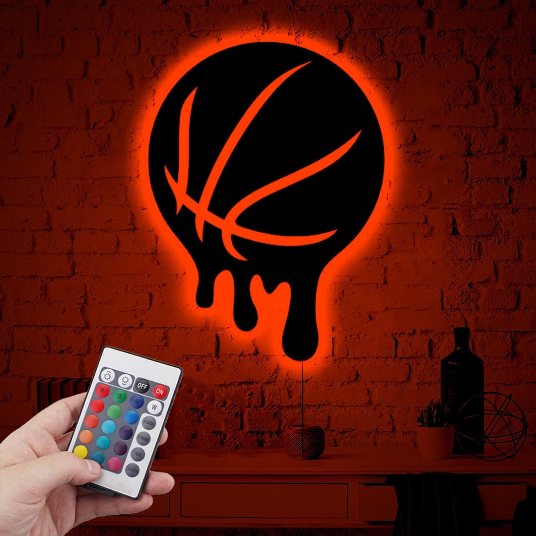 Dripping Basketball Ball Neon Sign, Basketball Room Decor, Neon Led ...