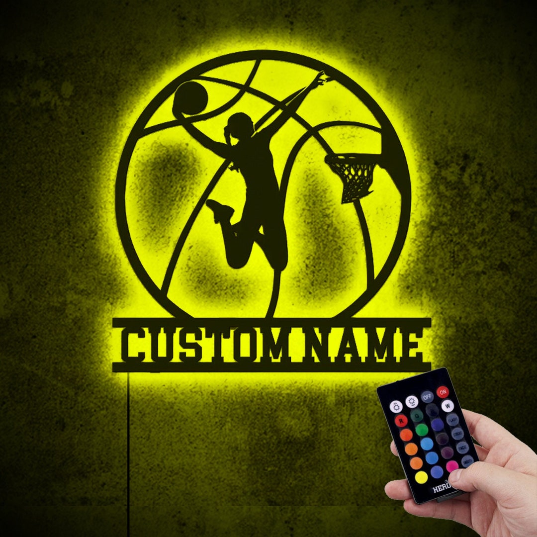 Custom Basketball Female Player Neon Led Wall Art, Gift for Basketball ...