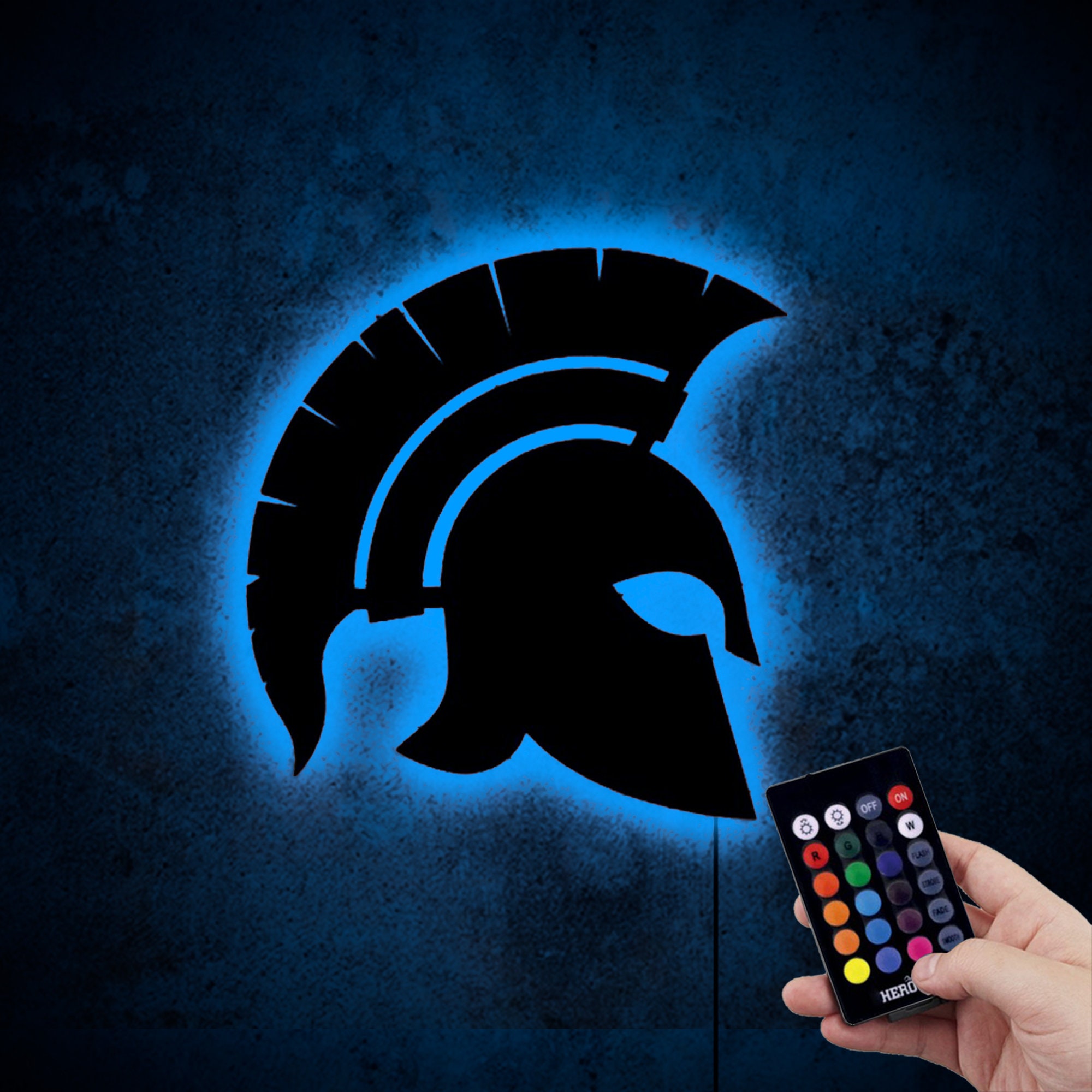 Spartan Warrior Helmet Neon Led Wall Art, Spartan Gift, Gift for Dad ...