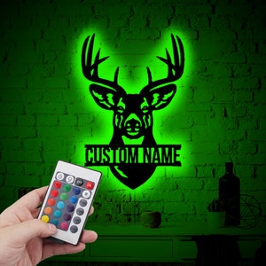 Deer Hunting Neon Led Wall Art, Gift for Dad, Hunting Gifts Men, Deer ...