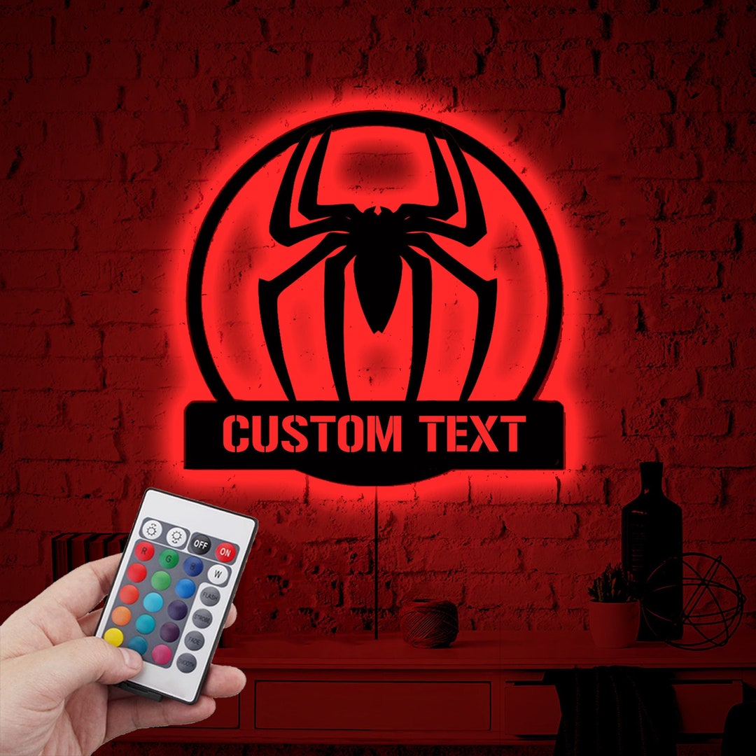 Personalized Spider Neon Wall Sign,kids Room Decor,colorful Spider Neon ...