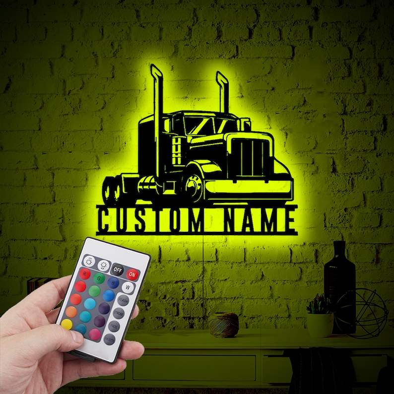 Custom Semi Truck Driver Neon Led Wall Art, Truck Driver Gift, Driver ...