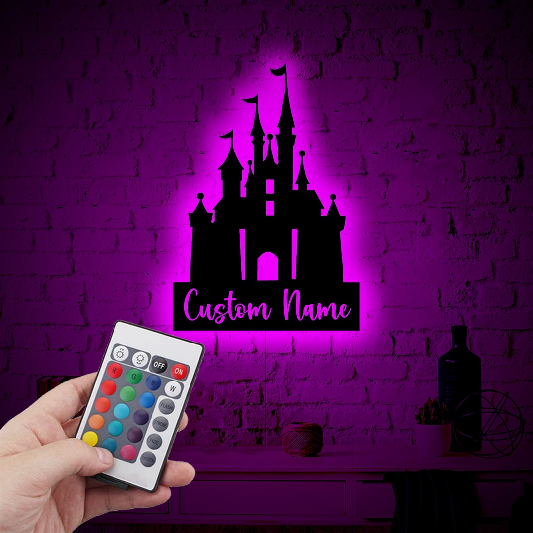 Custom Wonderland Castle Neon Led Wall Art, Princess Castle, Girls ...