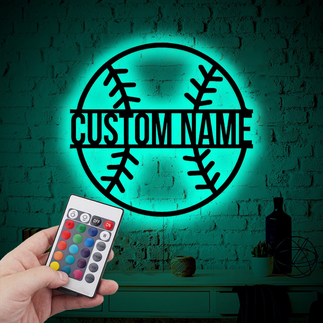 Custom Baseball Softball Neon Led Wall Art, Baseball Wall Art, Baseball ...