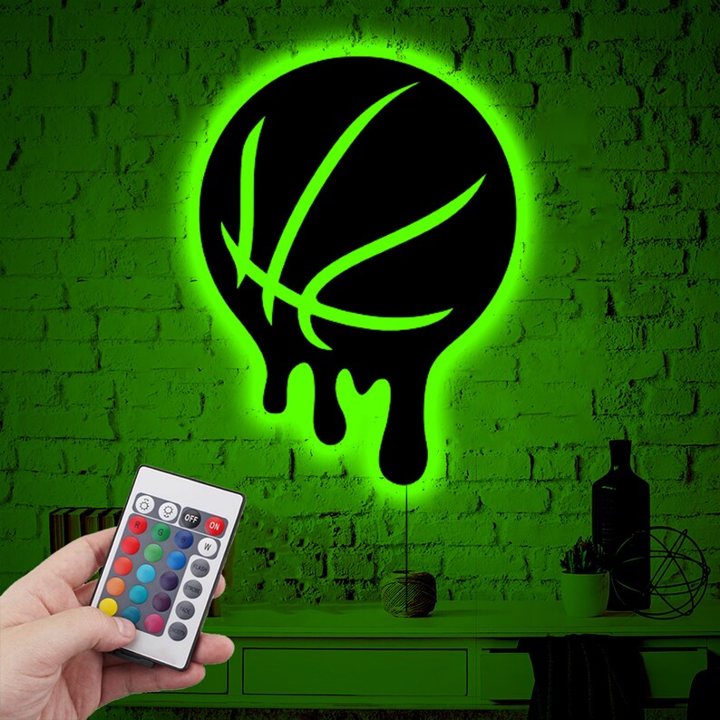 Dripping Basketball Ball Neon Sign, Basketball Room Decor, Neon Led ...