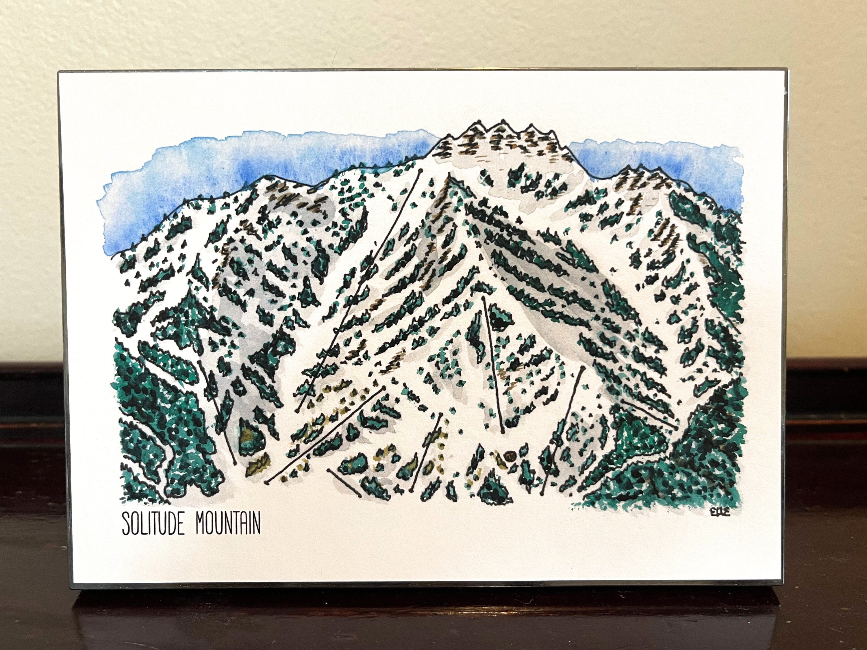 Solitude Trail Map Watercolor Print 5x7in - Etsy