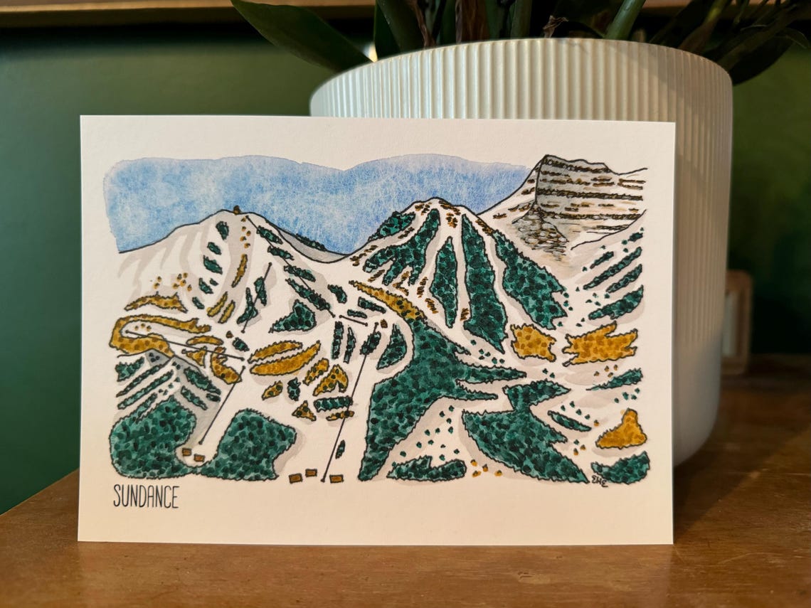 Sundance Ski Trail Map Watercolor Print - Etsy