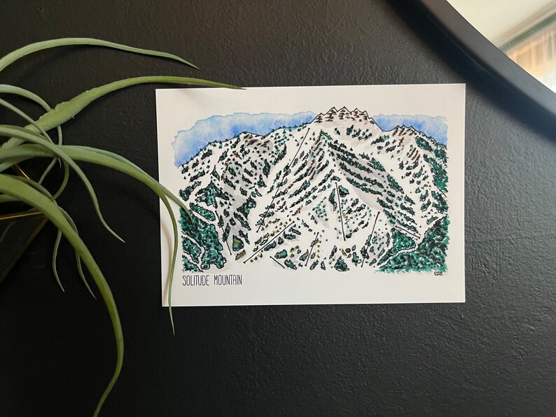 Solitude Trail Map Watercolor Print 5x7in - Etsy