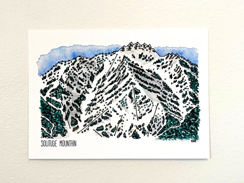 Solitude Trail Map Watercolor Print 5x7in - Etsy