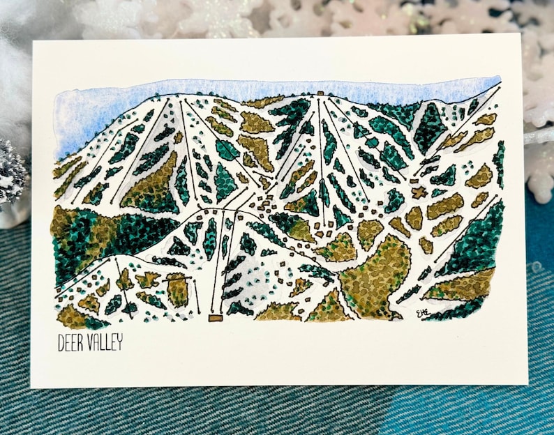 Deer Valley Trail Map Watercolor Print - Etsy