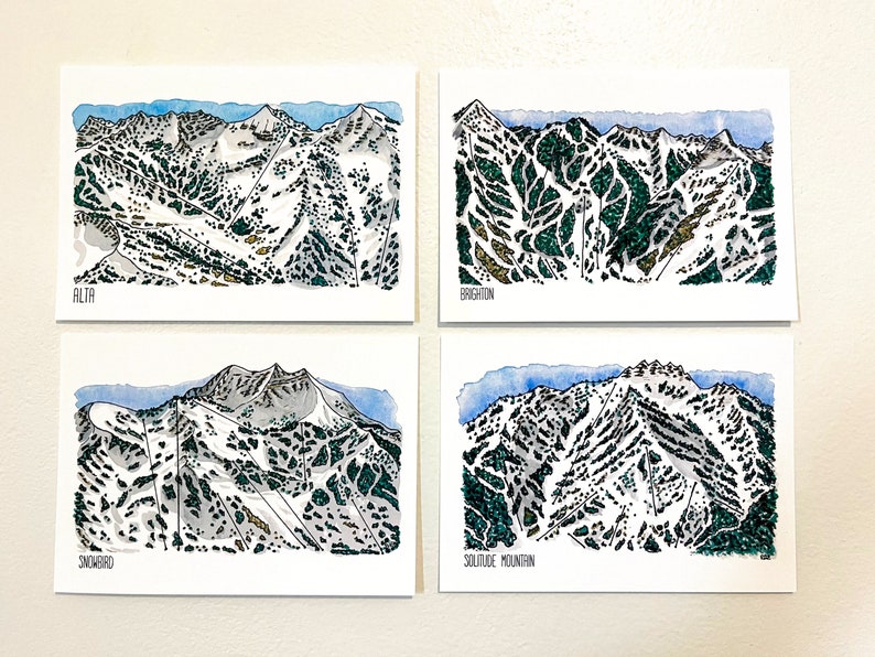 Solitude Trail Map Watercolor Print 5x7in - Etsy