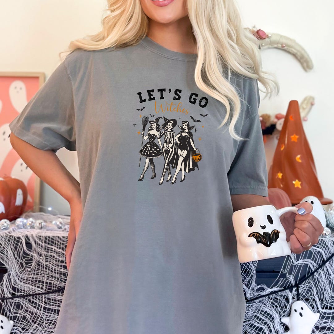 Let's Go Witches, Vintage Inspired Witch Shirt, Cute Halloween Witch ...