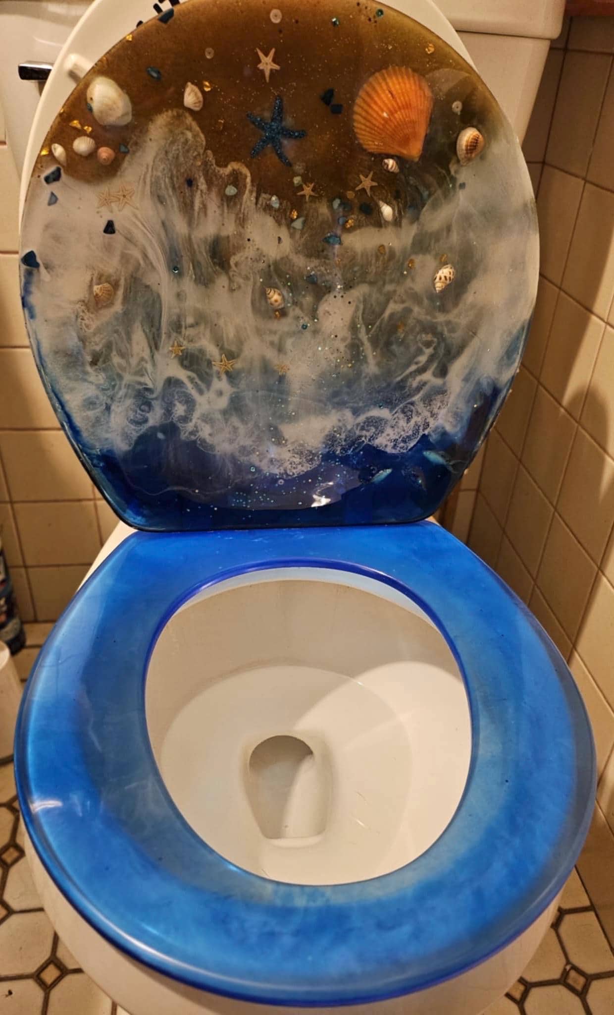 Resin Marine Life Toilet Seat: Glow in Dark Seashell Decor - Etsy