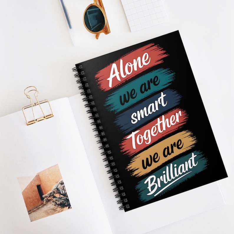 Inspirational Quote Spiral Notebook: Positive Vibes Journal - Etsy