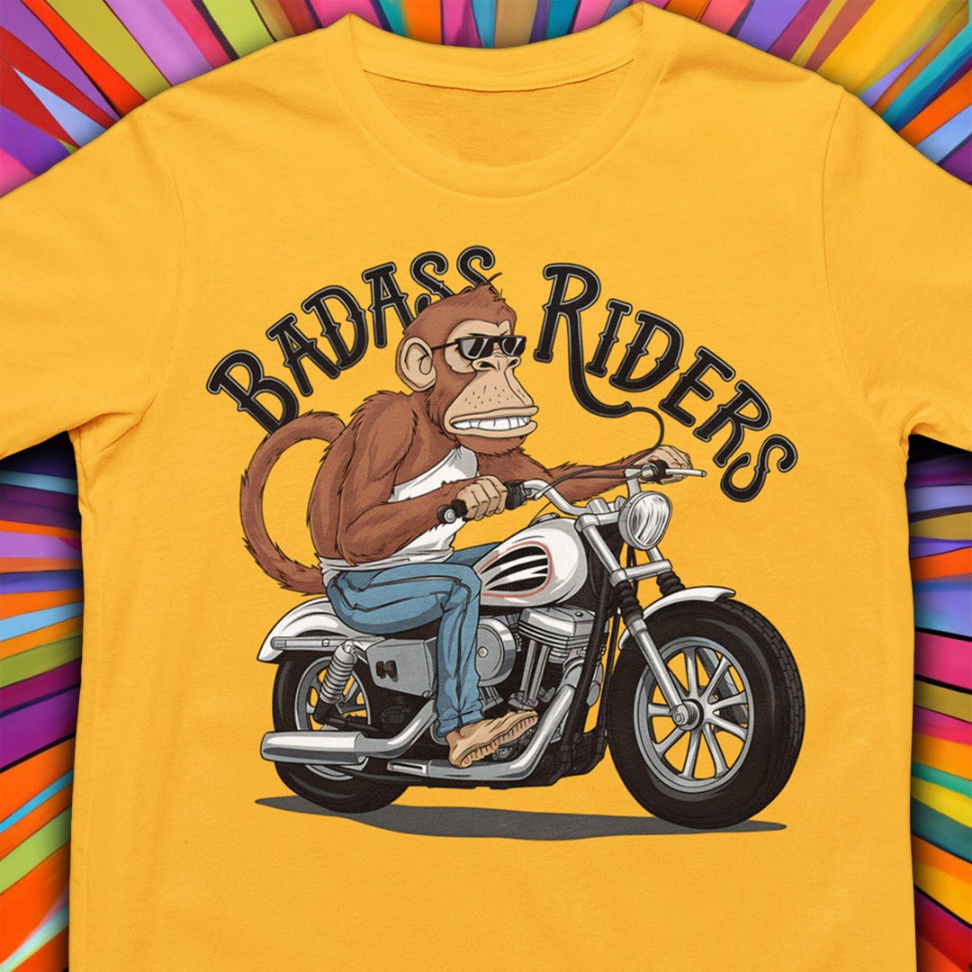 Funky Monkey Shirt: Badass Riders Cartoon Tee - Etsy