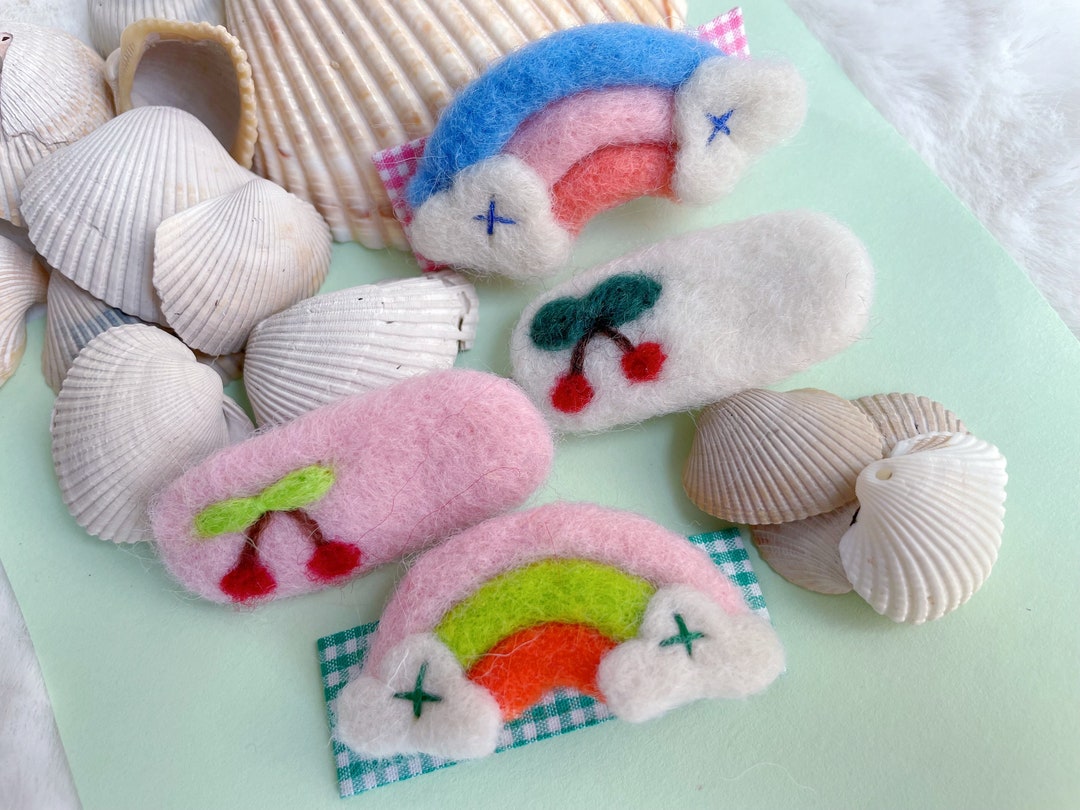 Wool Felt Rainbow Hair Clip - Etsy