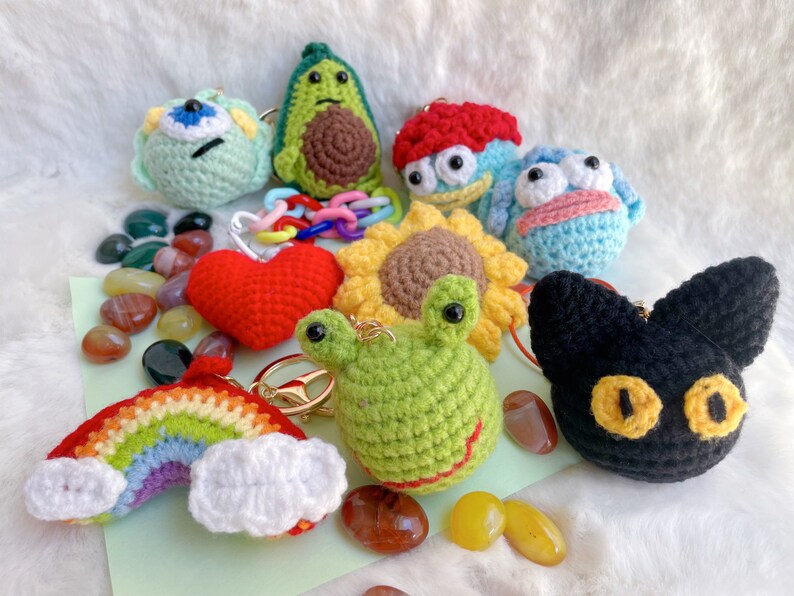 Cute Crochet Keychain - Etsy