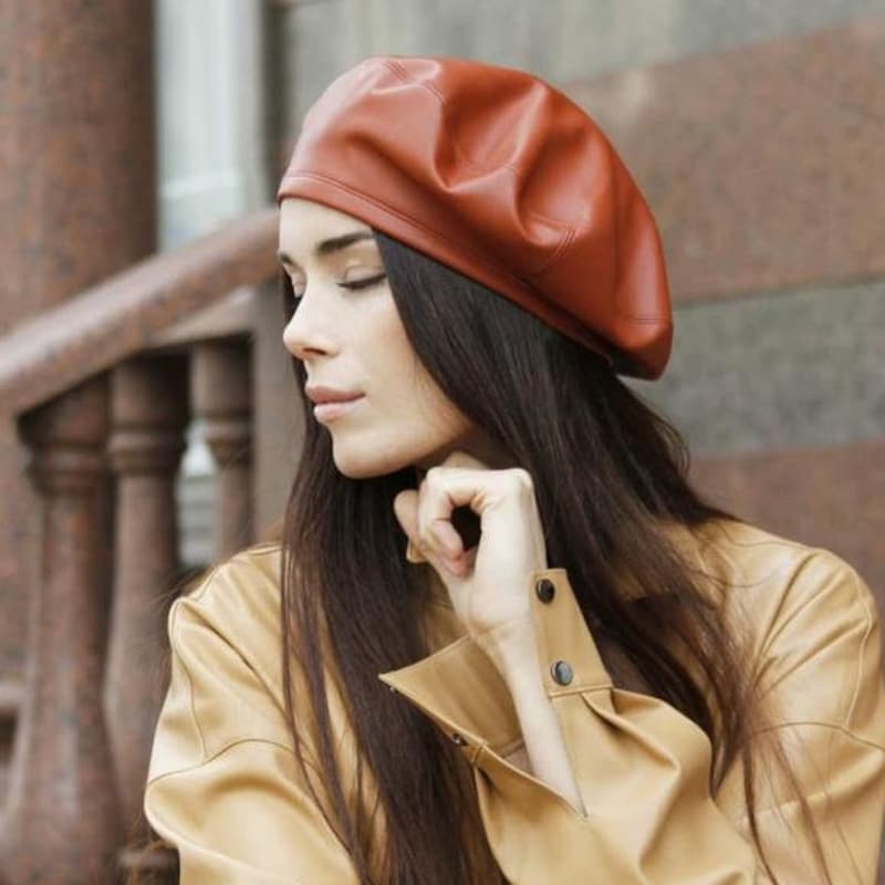 Leather Beret Real - Etsy UK