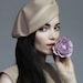 French Classic Handmade Leather Beret, Brown Leather Beret, Trendy ...